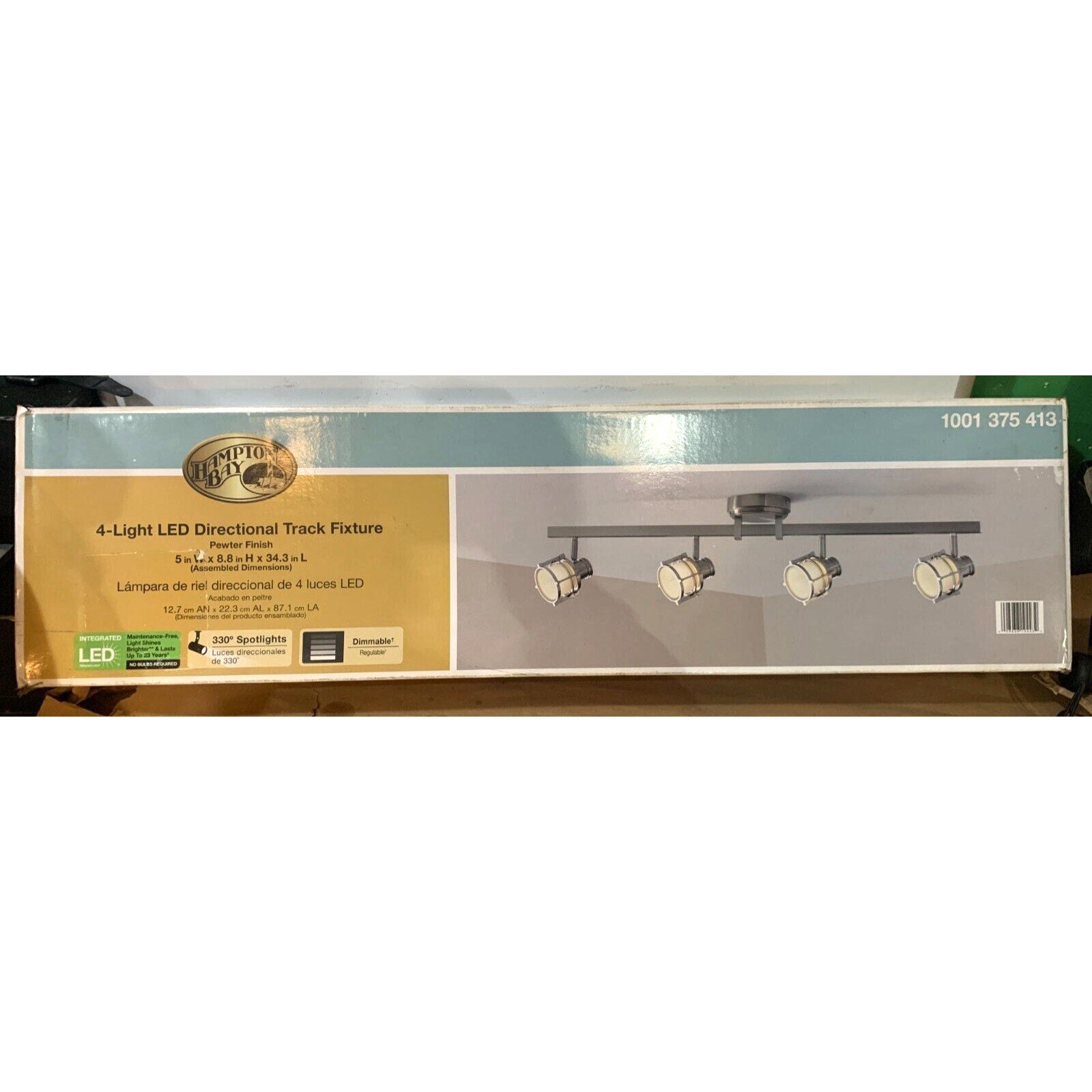 Hampton Bay 4-Light Pewter Integrated LED Track Lighting Fixture ...