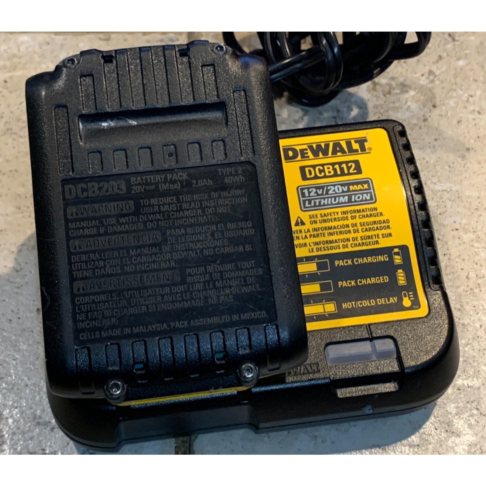 Dewalt 20v 2ah Battery and Charger DCB203 And DCB112 – Wolfpack Trading